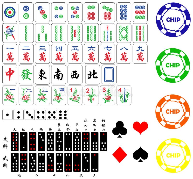 Mahjong tiles stock vector. Illustration of numbers, game - 8325067