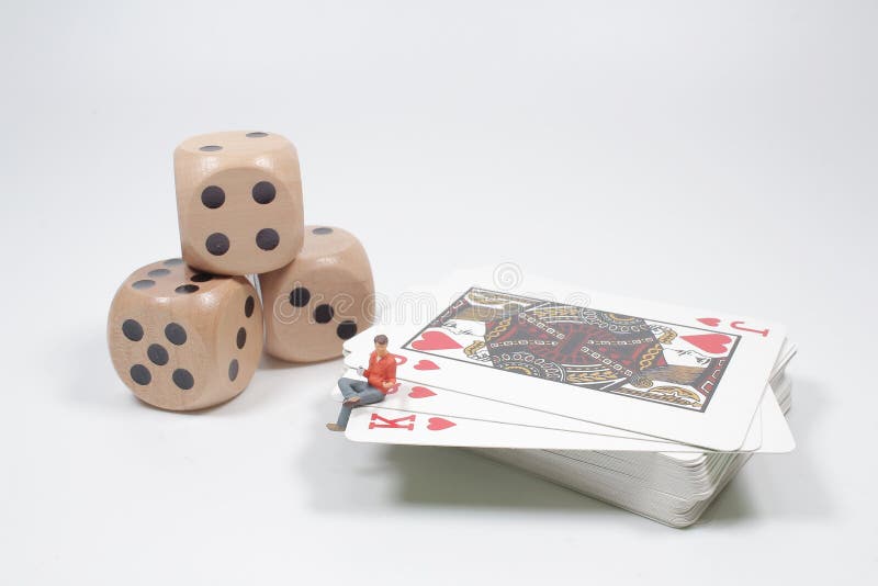 A Gambling Games, the Figure Man Sit on the Playing Card Stock Image ...