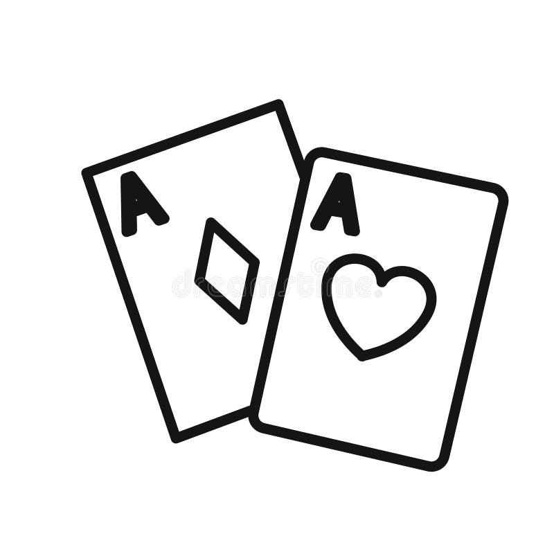 Gambling Icon Linear Graphics Set Vector Stock Illustration ...