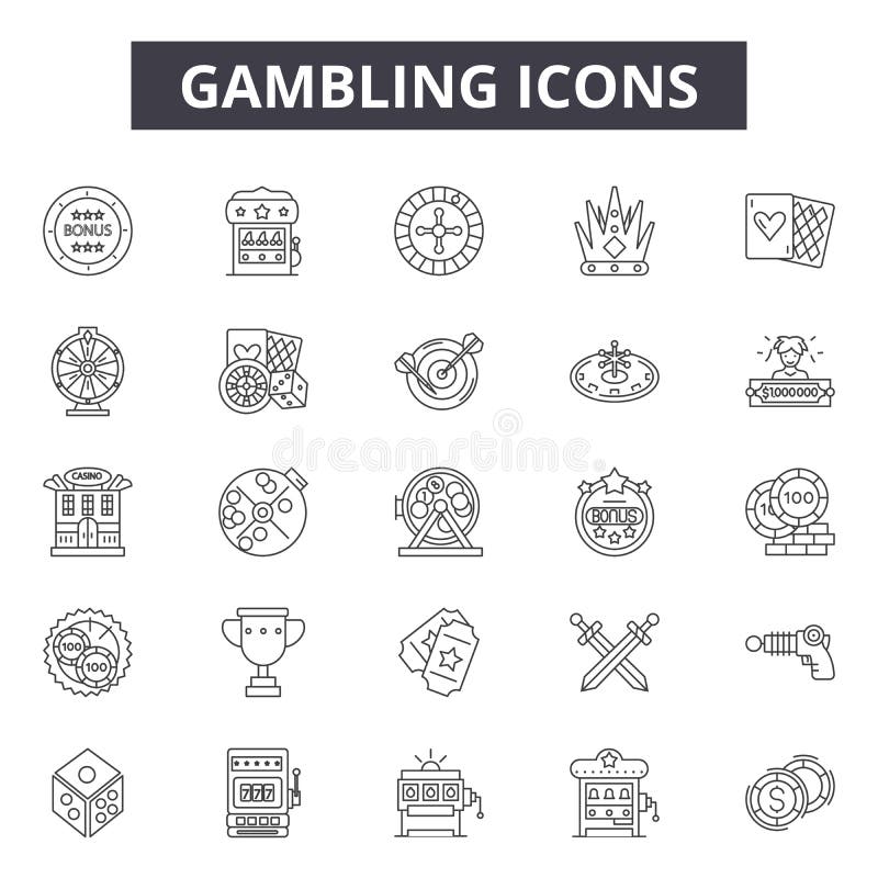 Gambling Line Icons, Signs, Vector Set, Outline Illustration Concept ...
