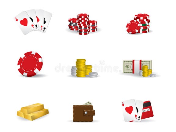 Gambling - poker icon set stock vector. Illustration of leisure - 22302743