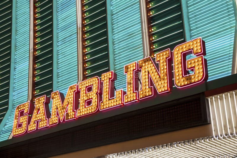 Gambling Sign editorial photography. Image of city, closeup - 28462907