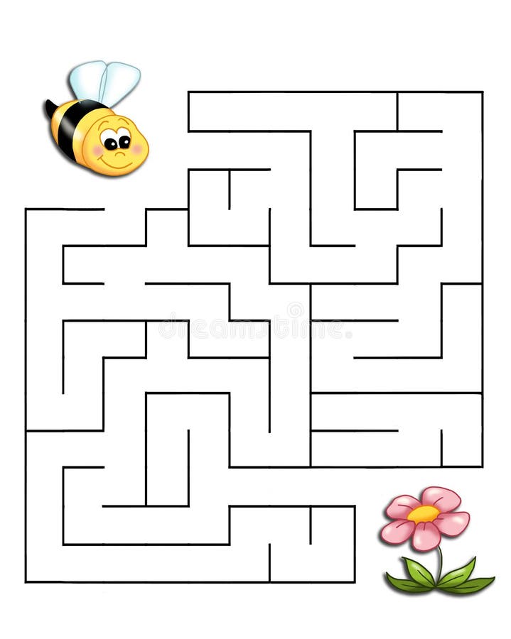 Game 19, the Bee Reaches the Flower Stock Illustration - Illustration ...