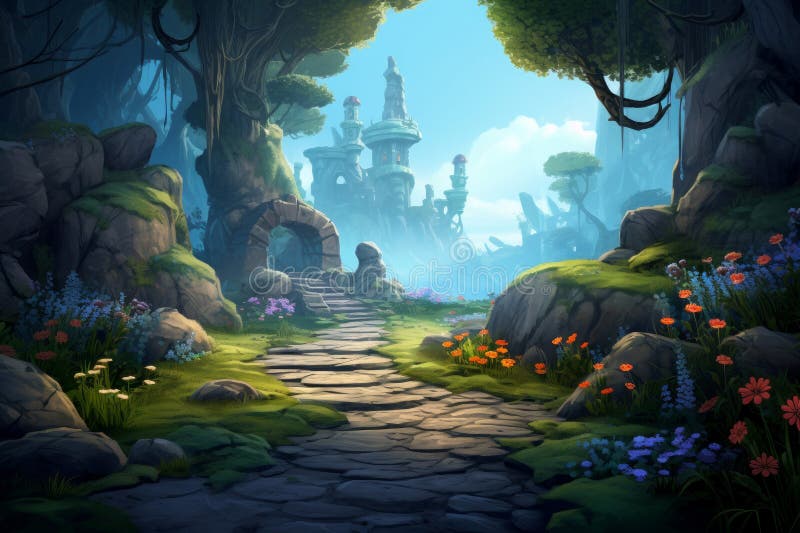 Game 2d Platformer Background in Cartoon Style. Generate Ai Stock ...