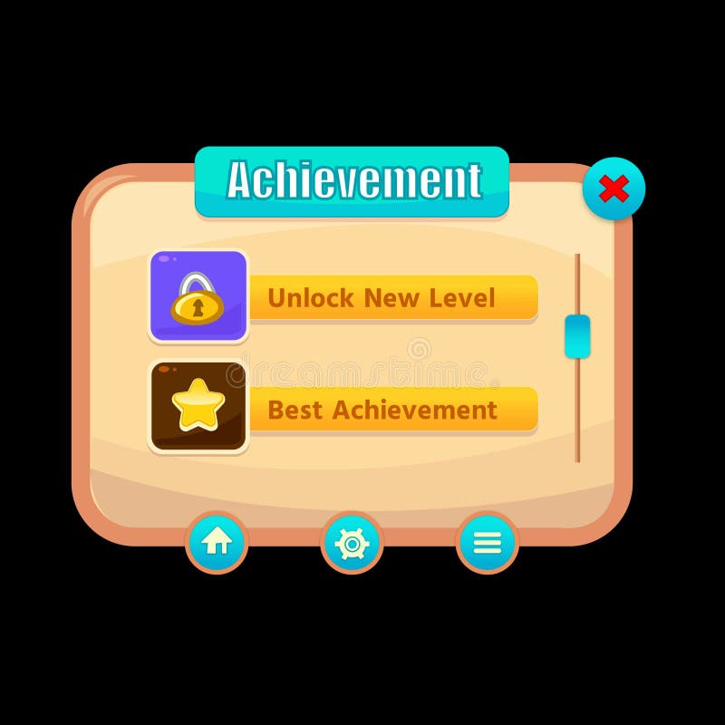 Game Achievement Ui Elements Design Stock Illustration - Illustration ...