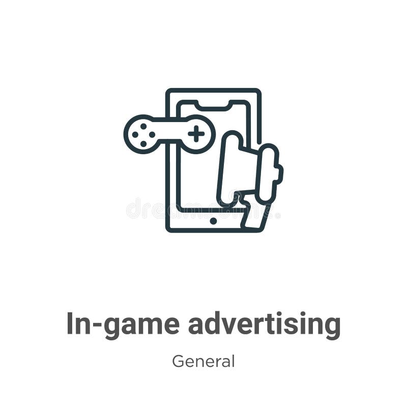 In-game Advertising Outline Vector Icon. Thin Line Black in-game ...