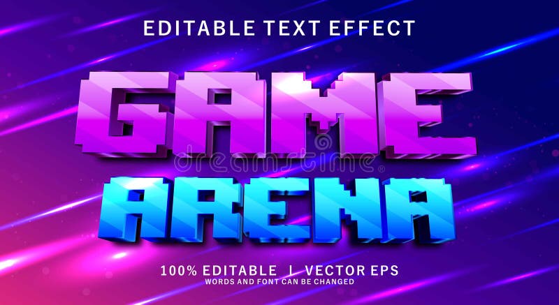 Game Arena 3d Vector Text Effect with Modern Style Design Stock Vector ...
