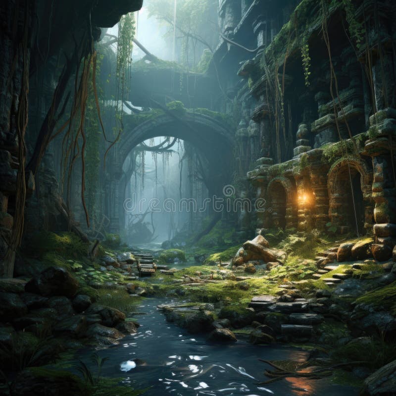 Game Art Video Games Environment Stock Illustration - Illustration of ...