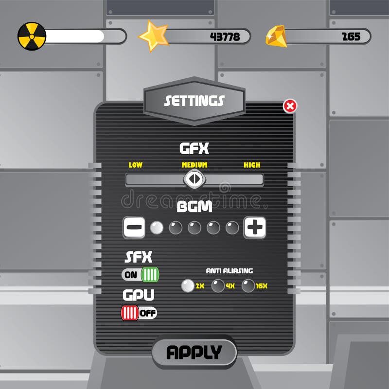 Game Asset Menu Layer - Video Game Icon Sign Symbol Stock Vector ...