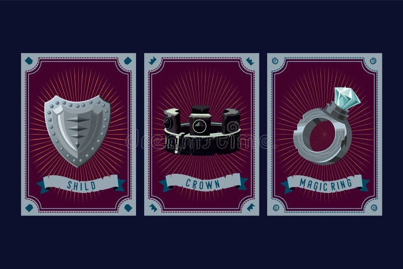 Game Asset Pack. Fantasy Card with Magic Items. User Interface Design ...