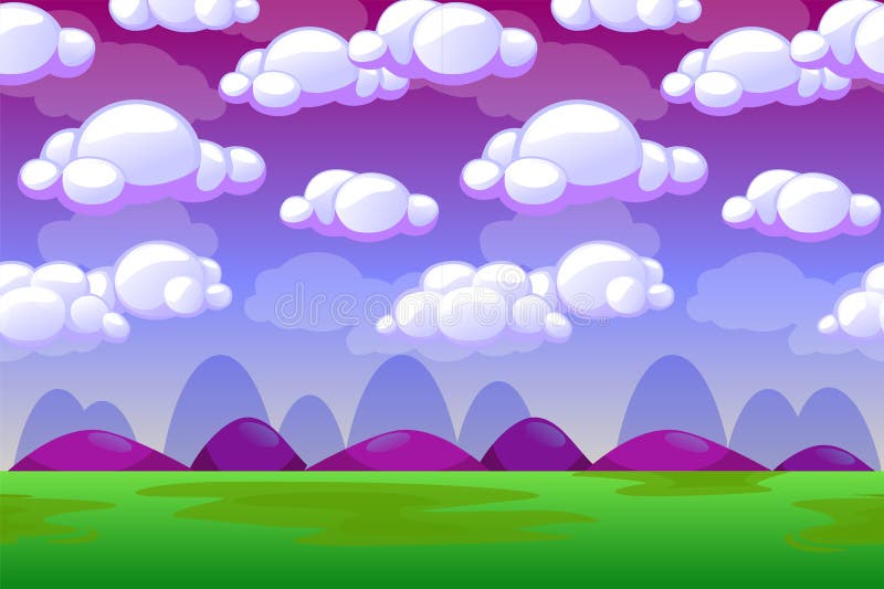 Game Background Made from Seamless Endless Elements-sky, Clouds ...