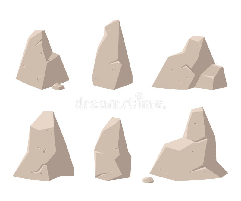 Game Backgrounds. Set of Rocks and Stones for Games. GUI Elements for ...