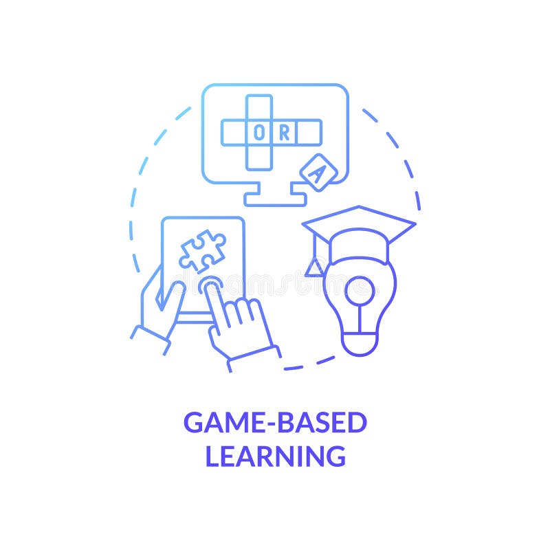 Game Based Learning Blue Gradient Concept Icon Stock Vector ...