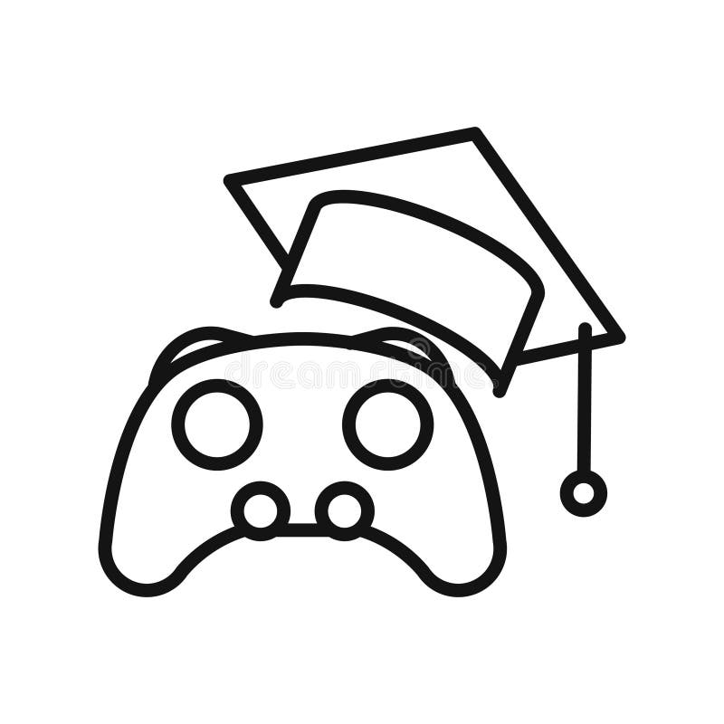 Game Based Learning Icon Black and White Illustration Stock Vector ...