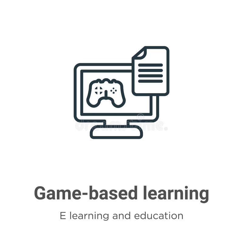 Game-based Learning Outline Vector Icon. Thin Line Black Game-based ...