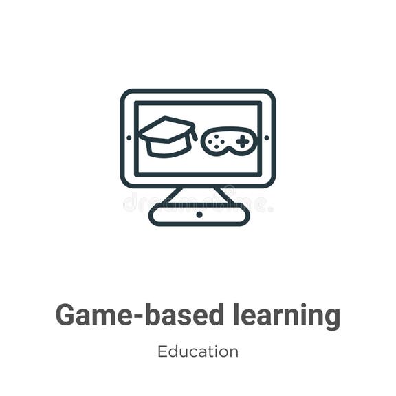 Game-based Learning Outline Vector Icon. Thin Line Black Game-based ...