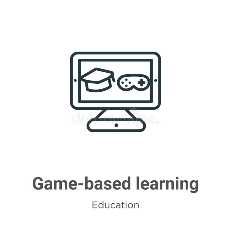 Game-based Learning Outline Vector Icon. Thin Line Black Game-based ...