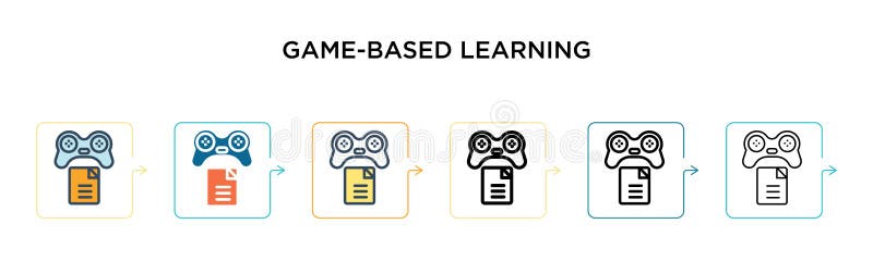Game-based Learning Vector Icon in 6 Different Modern Styles. Black ...