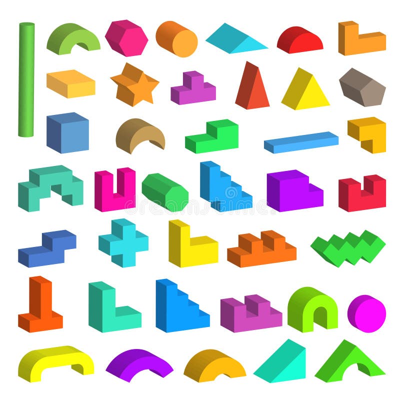 Game Blocks. Cartoon Bricks for Kids Constructor Recent Vector Pictures ...