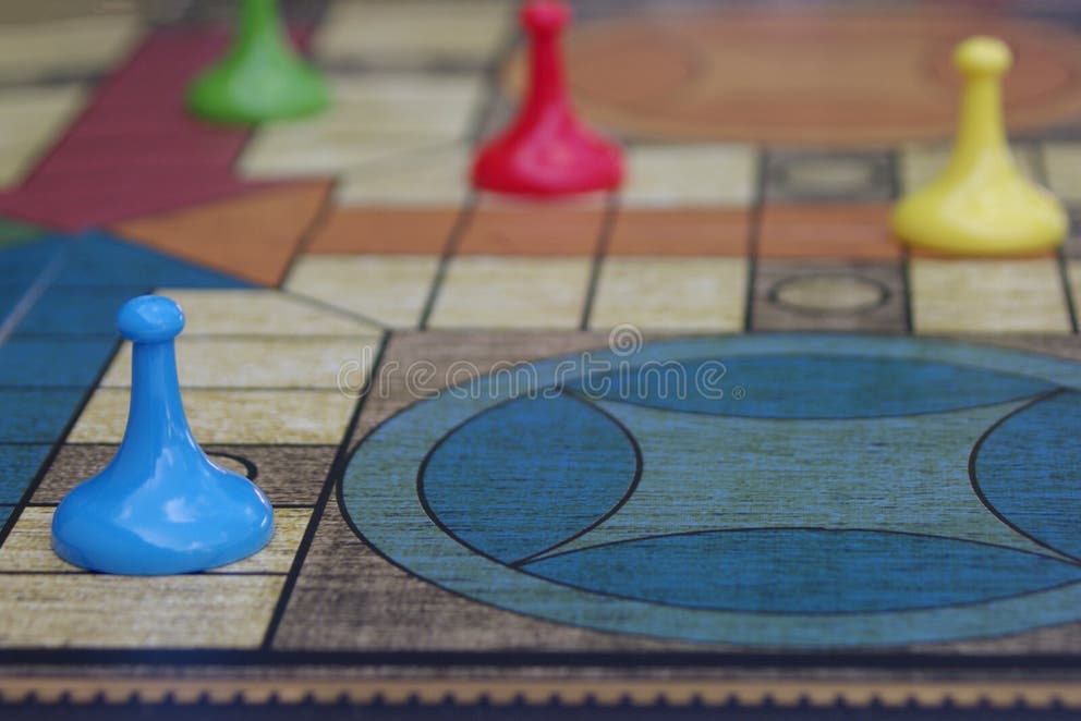 Game Board with Blue Plastic Mover Stock Image - Image of mover ...