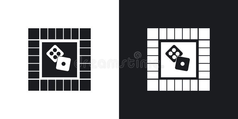 Game Board Icon Set. Monopoly Game Square Board Vector Symbol in Black ...