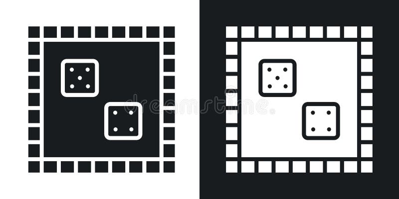 Game Board Icon Set. Monopoly Game Square Board Vector Symbol in Black ...
