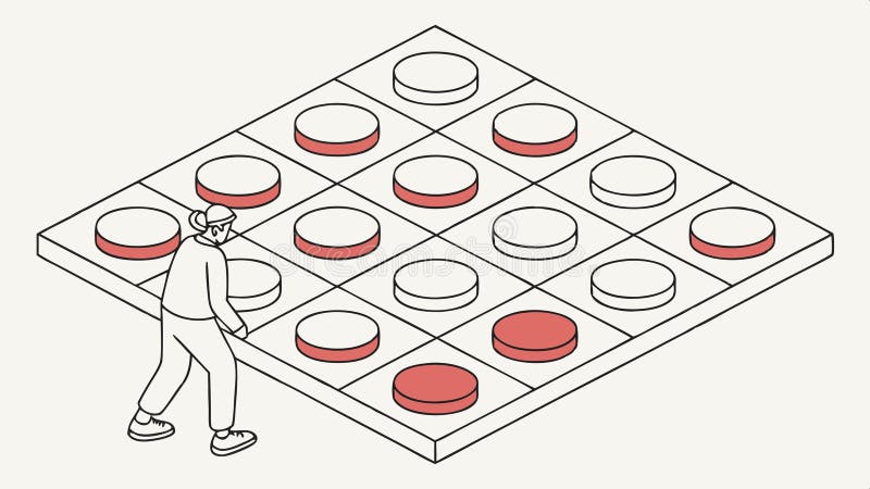 Game Board Perspective View with Colorful Markers Vector Design ...