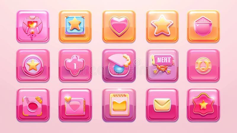 Game Board with Pink Glossy Labels of Level Number and Experience ...