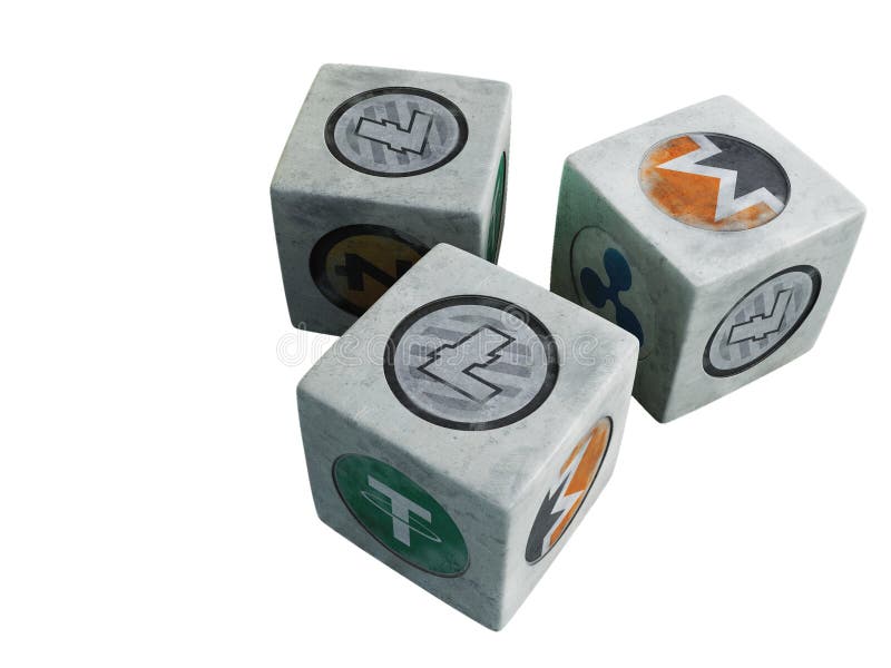 The Game of Dice with Symbols Vintage Cryptocurrency. Isolated O Stock ...