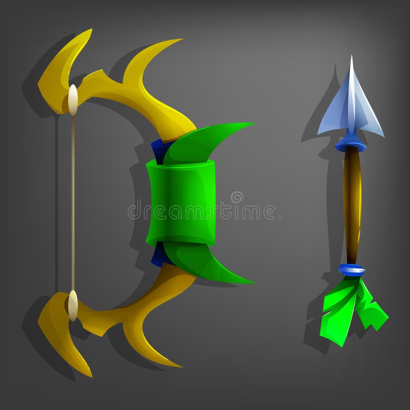 Game bow and arrow. stock vector. Illustration of accuracy - 70545934