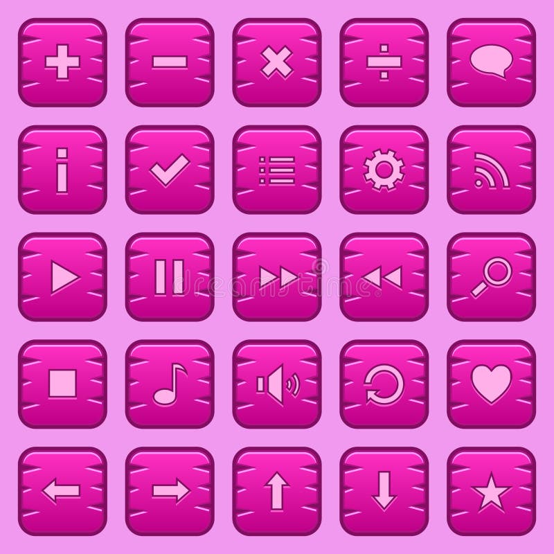 Game buttons stock vector. Illustration of music, bottom - 44760602