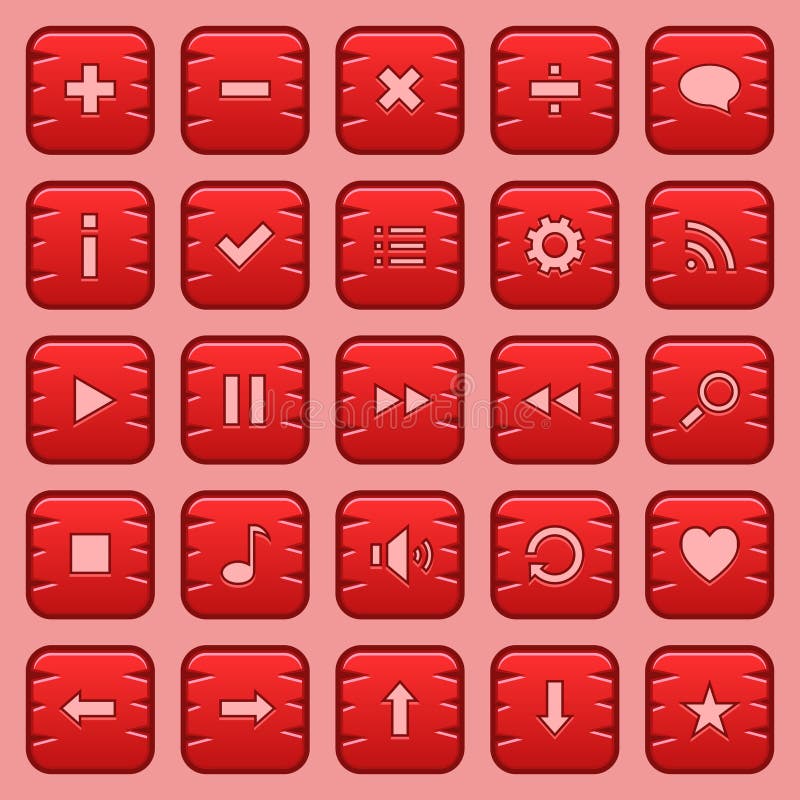 Game buttons stock vector. Illustration of arrow, audio - 44760657