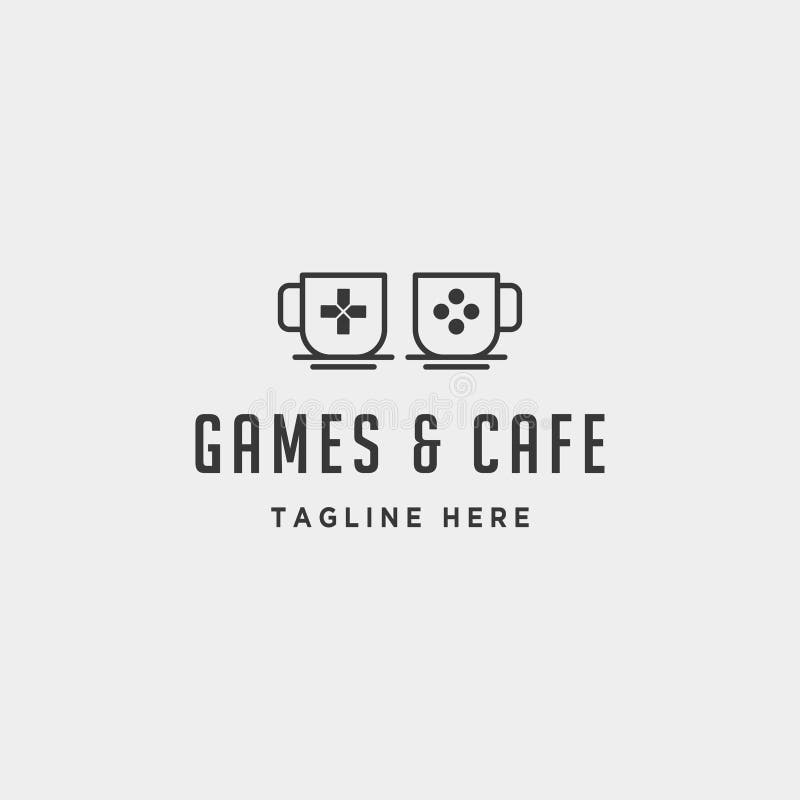 Game Cafe Logo. Game Button on Coffee Cup Logo Stock Vector ...