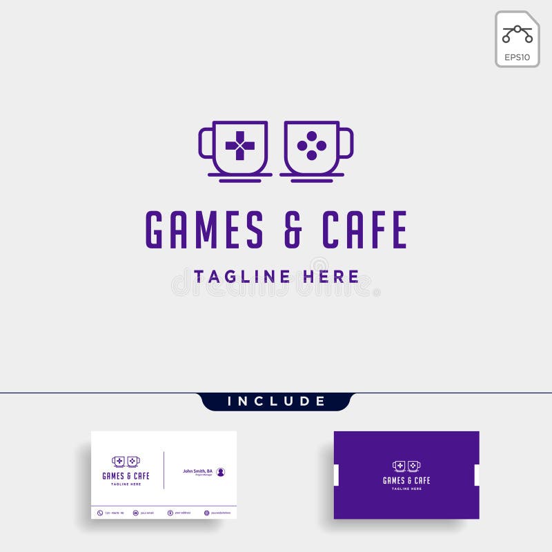 Game Cafe Logo Design Concept Vector Illustration Icon Element Stock ...