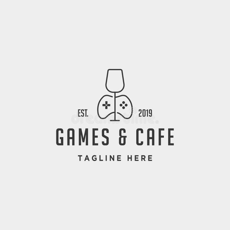 Game Cafe Logo Design Concept Vector Illustration Icon Element Stock ...