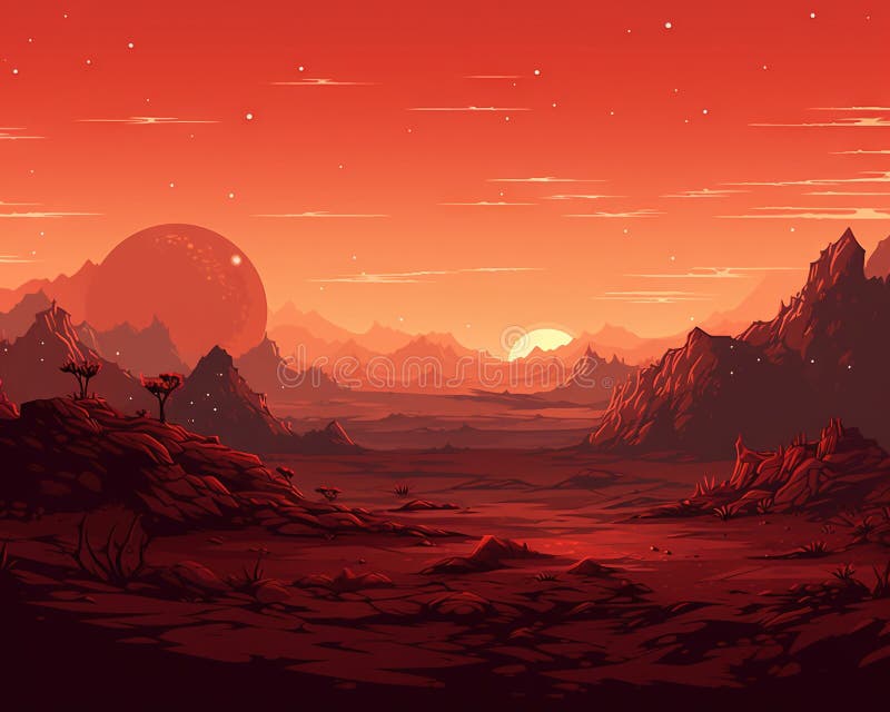 The Game is Called Mars Planet Landscape 8 Bit and is a Retro Art Game ...