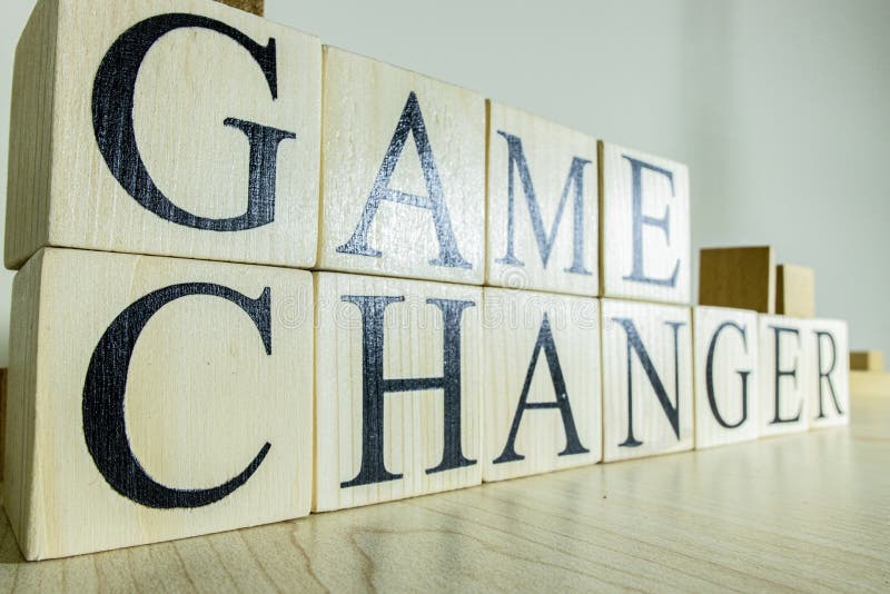 Game Changer Text on Wooden Cube Blocks. Close Up Stock Image - Image ...