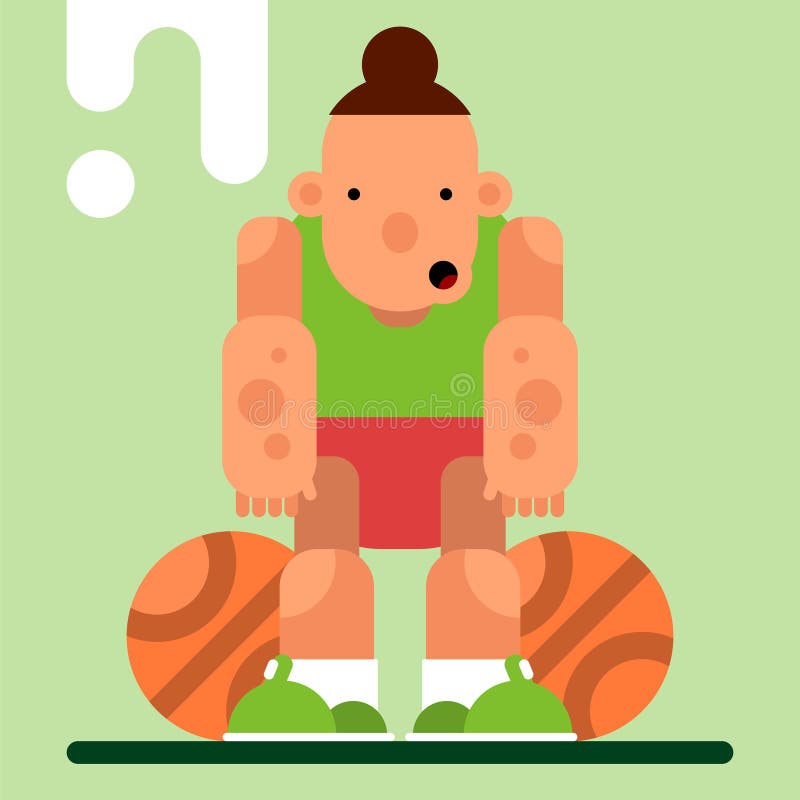 Game Character. Basketball Player with Two Ball. Vector Illustration in ...