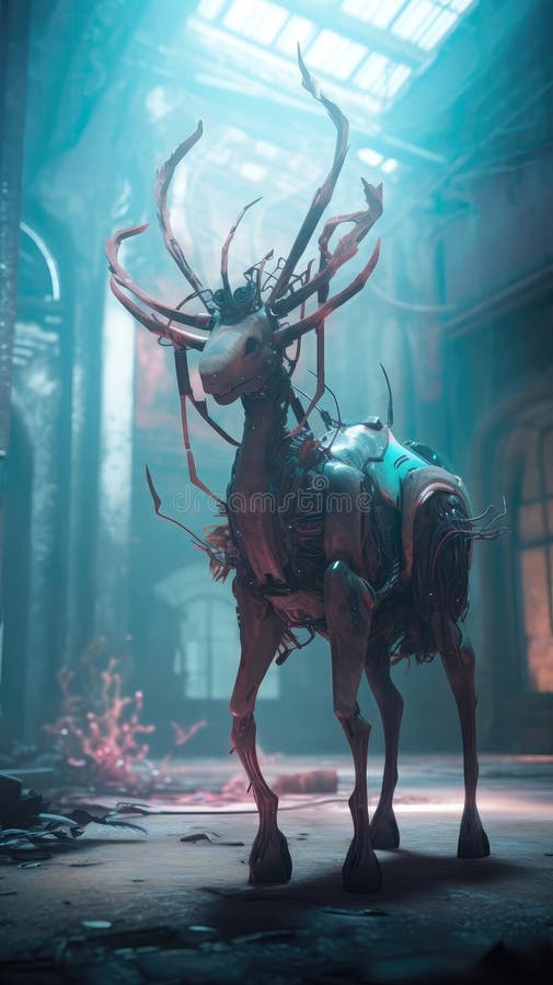 Game Character a Quadrupedal Creature with a Deer Digital Art ...