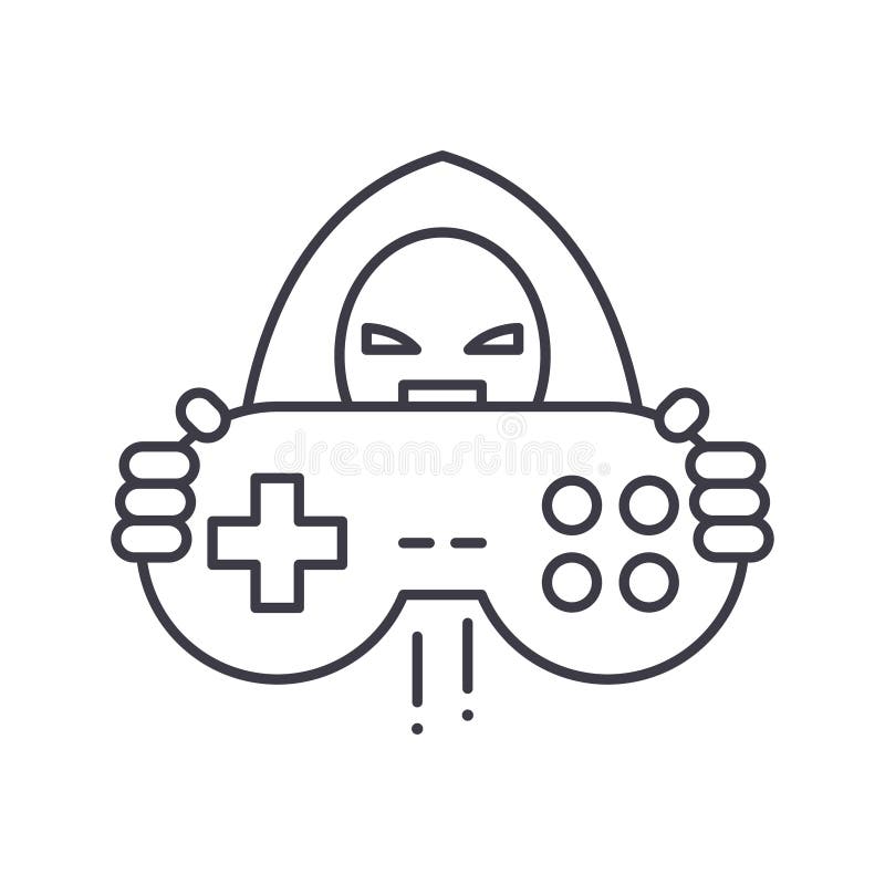 Game Cheat Line Icon, Outline Symbol, Vector Illustration, Concept Sign ...