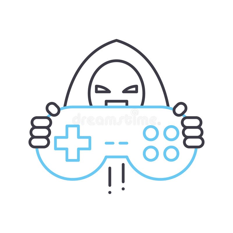 Game Cheat Line Icon, Outline Symbol, Vector Illustration, Concept Sign ...