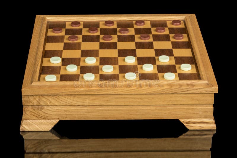 Game of Chekers on a Wood Playing Board Stock Photo - Image of brown ...