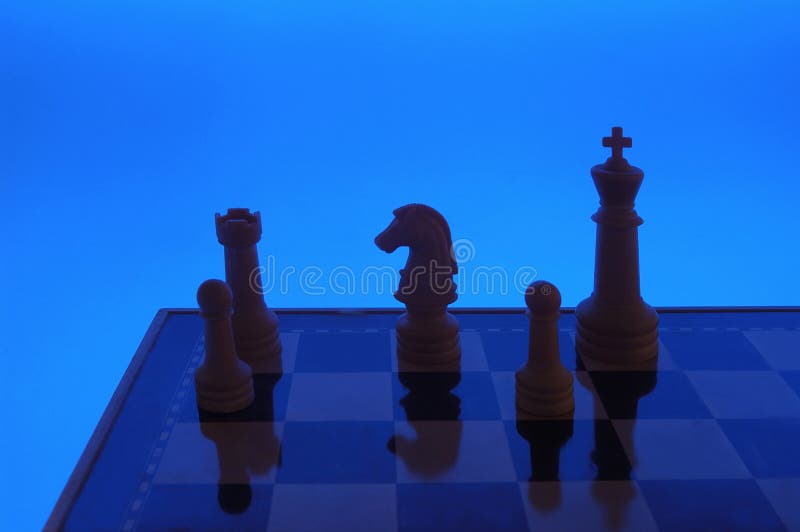 Chess set in blue stock photo. Image of game, hierarchy - 10992238