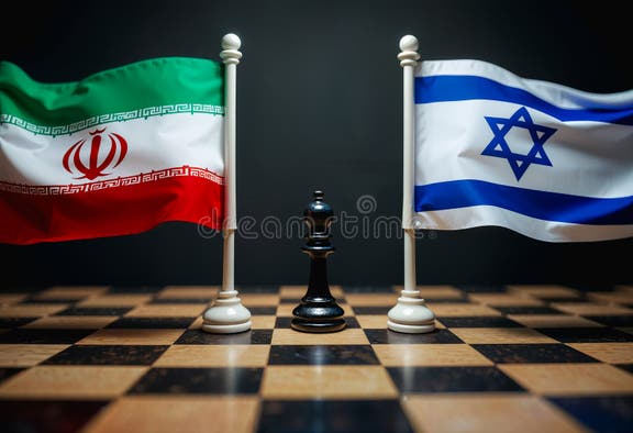 A Game of Chess, with the Flags of Israel and Iran. Stock Illustration ...