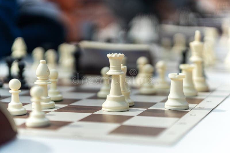 Game of Chess. Move in Chess, White Pawn. . Large Wooden Chess Set ...