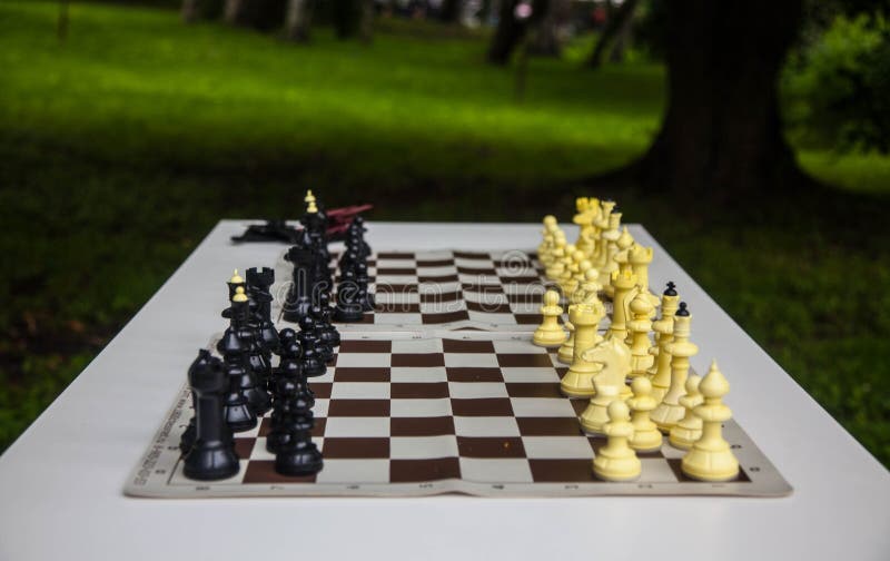 A Game of Chess in the Park Stock Image - Image of isolation, move ...