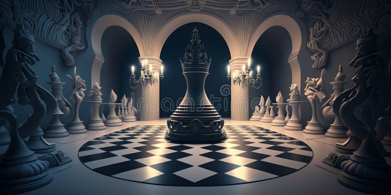 Game of Chess. Surreal Mystical Fantasy Artwork Stock Illustration ...