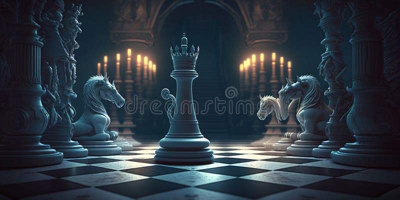 Game of Chess. Surreal Mystical Fantasy Artwork Stock Illustration ...