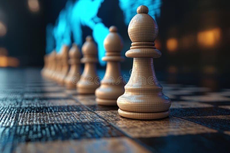 A Game of Chess and the World Map Embody the Quest for Dominance Stock ...