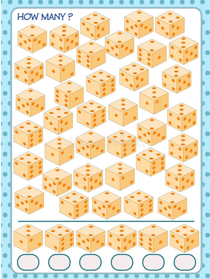 A Game for Children. Count How Many Cubes Stock Vector - Illustration ...